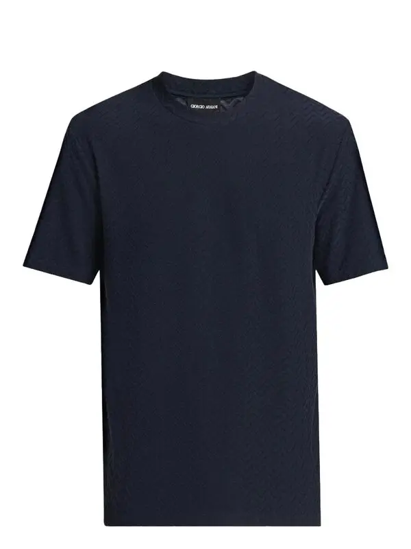 Giorgio Armani Rib-knit Wool-blend T-shirt - Blue