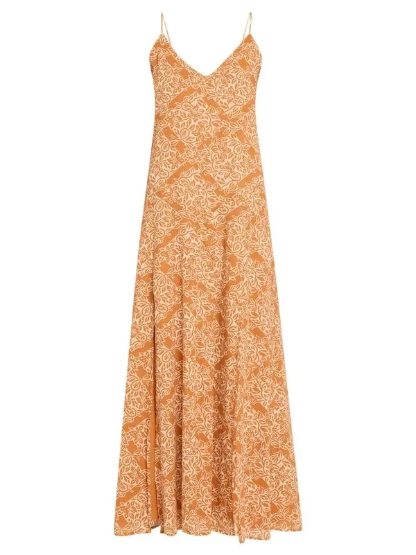 Hannah Artwear Veronica Maxi Dress - Orange Pattern