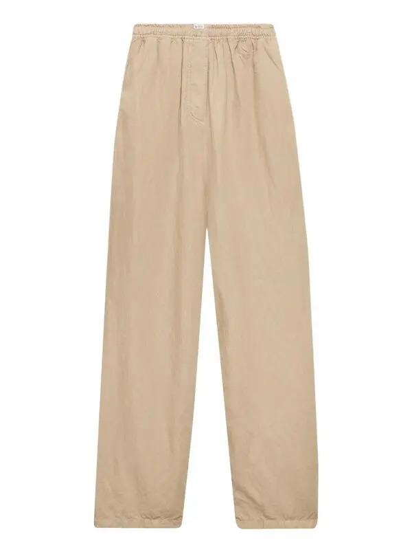 Prada Drawstring Cotton-linen Pants - Grey