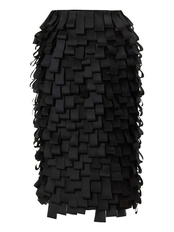 Carolina Herrera Silk Layered Pencil Skirt - Black