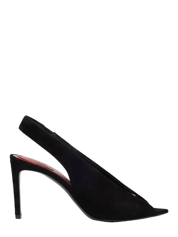 Valentino Garavani 85mm Suede Slingback Sandals - Nero