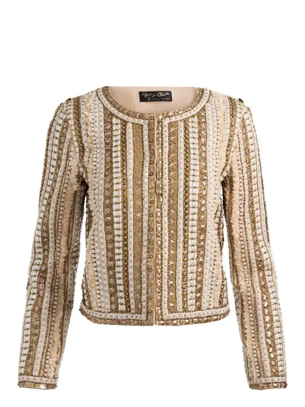 Alice + Olivia Kidman Embellished Jacket - Oat/multi