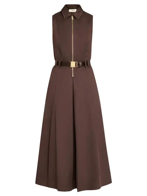 L'Agence Kolton Sleeveless Belted Midi Dress - Dark Java