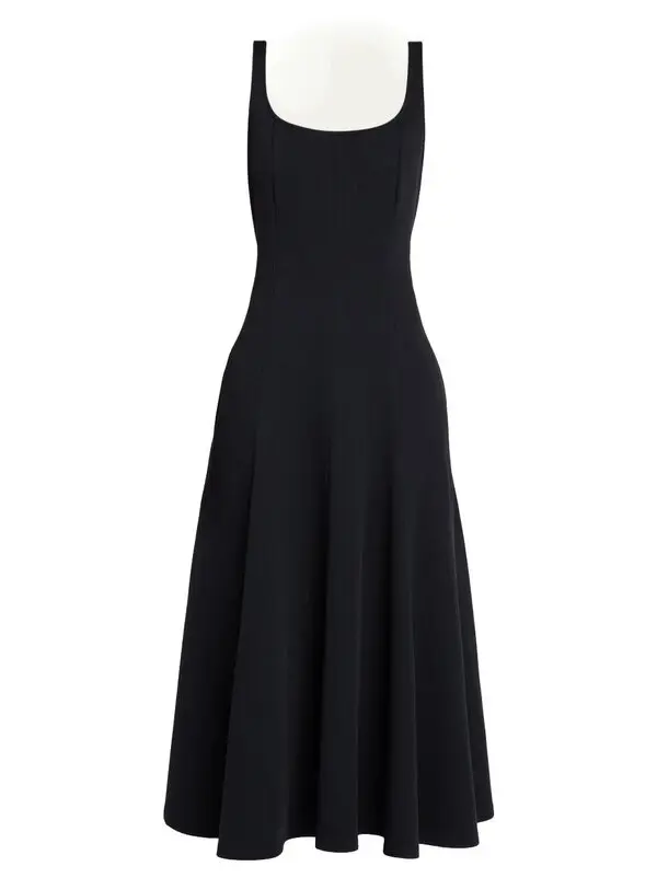Vince Seamed Square-neck Knit Midi Dress - 455ecl-ecl