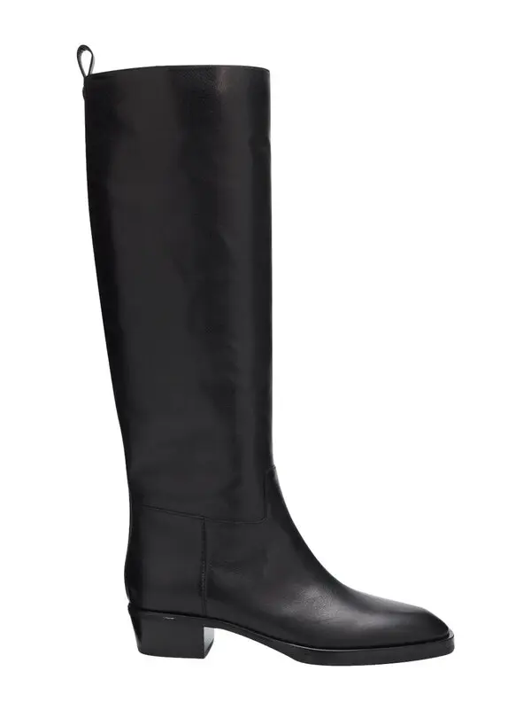 JIMMY CHOO 45mm Mave Leather Knee-high Boots - Black