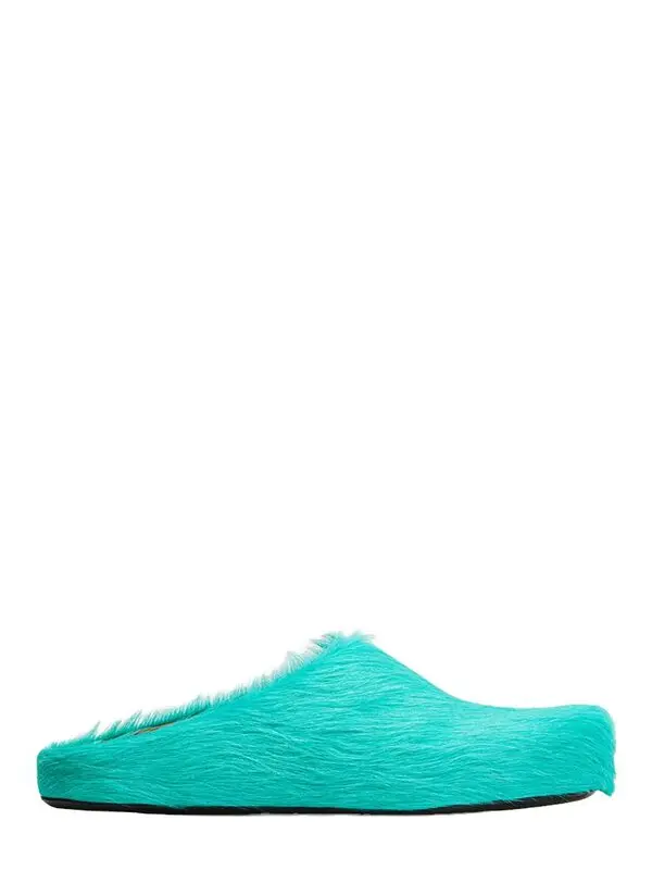 Marni Fussbett Calf Hair Sabot Mules - Iris/blue