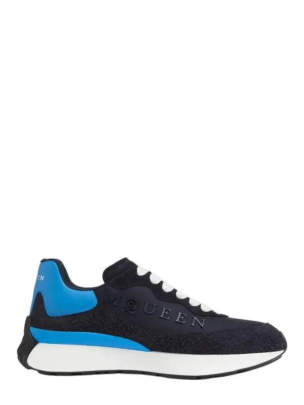 Alexander McQueen Sprint Runner Mixed Media Sneakers - Indigo Multi