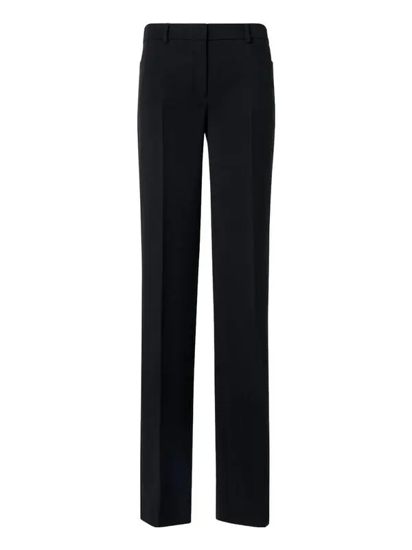 Akris Mikka Wool Tricotine Straight-leg Pants - Black