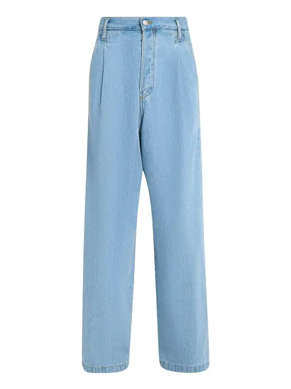 Dries Van Noten Blue Pleated Denim Jeans - Light