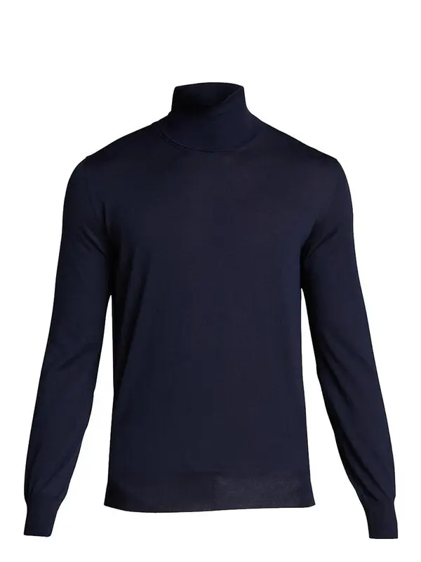 Bergdorf Goodman Cashmere Turtleneck Sweater - Navy