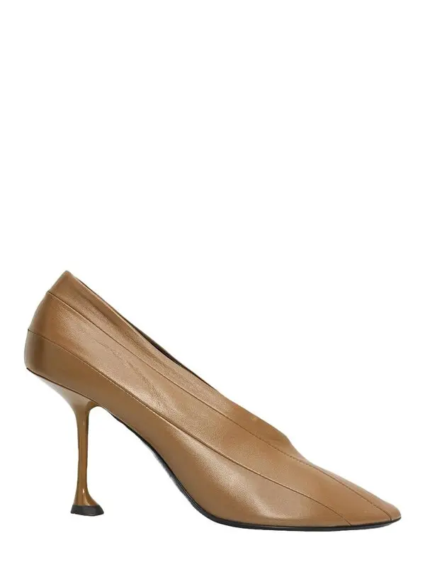 Proenza Schouler 85mm Tee Pieced Leather Pumps - Ash