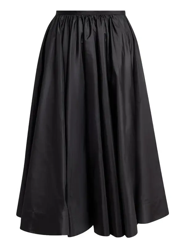 Valentino Garavani Silk Taffeta Full Midi Skirt - Nero