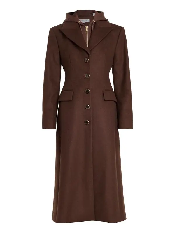 Veronica Beard Elspeth Coat With Hoodie Dickey - Espresso