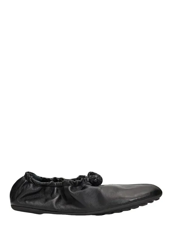 Bottega Veneta Fantasmina Nappa Leather Ballerina Flats - Nero