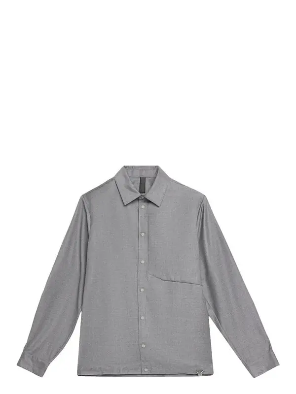 Sease New Gate Invisible-zip Snap-front Shirt - Grey