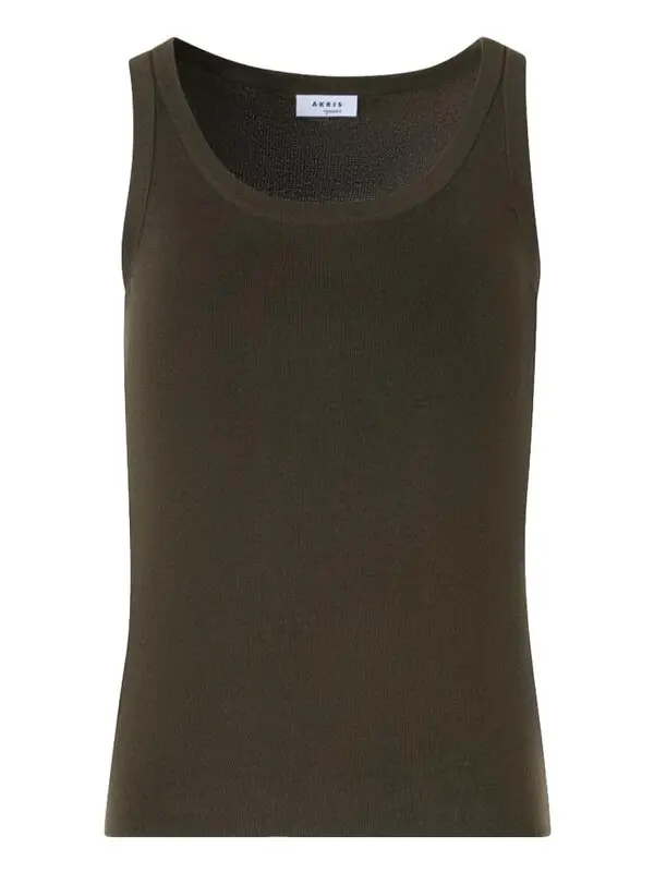 Akris Cotton Rib Scoop-neck Tank Top - Olive