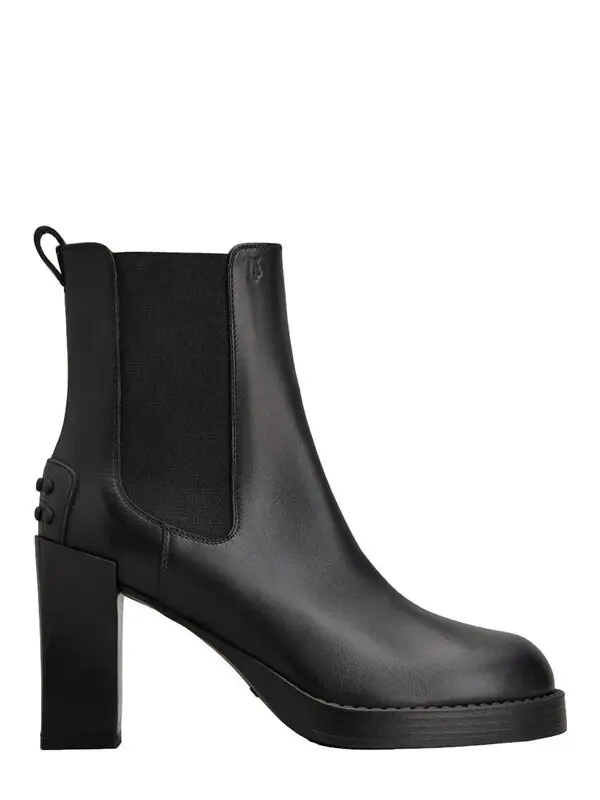 TOD'S 80mm Leather Chelsea Boots - Nero