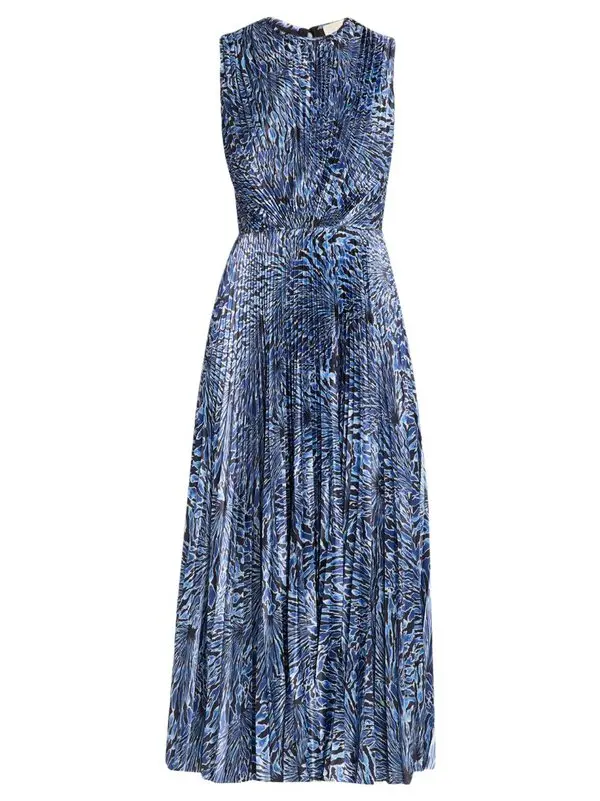 Ulla Johnson Malin Pleated Satin Midi Dress - Lapis