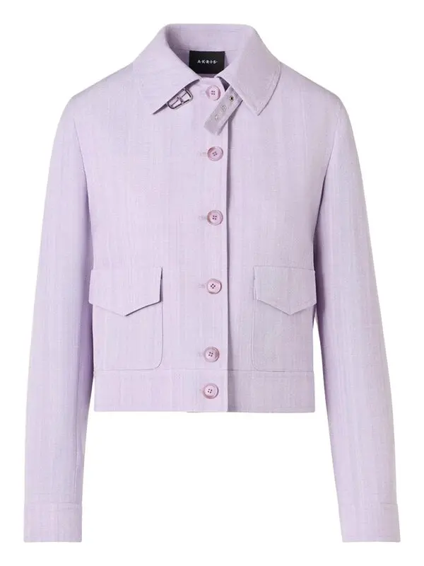 Akris Melange Twill Peer Short Jacket - Malva