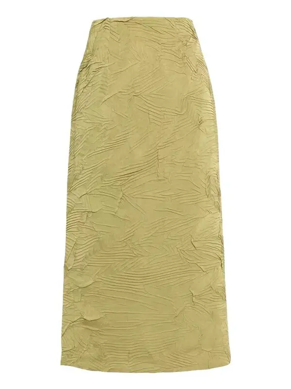Ulla Johnson Inez High-waist Pencil Midi Skirt - Moss Gold