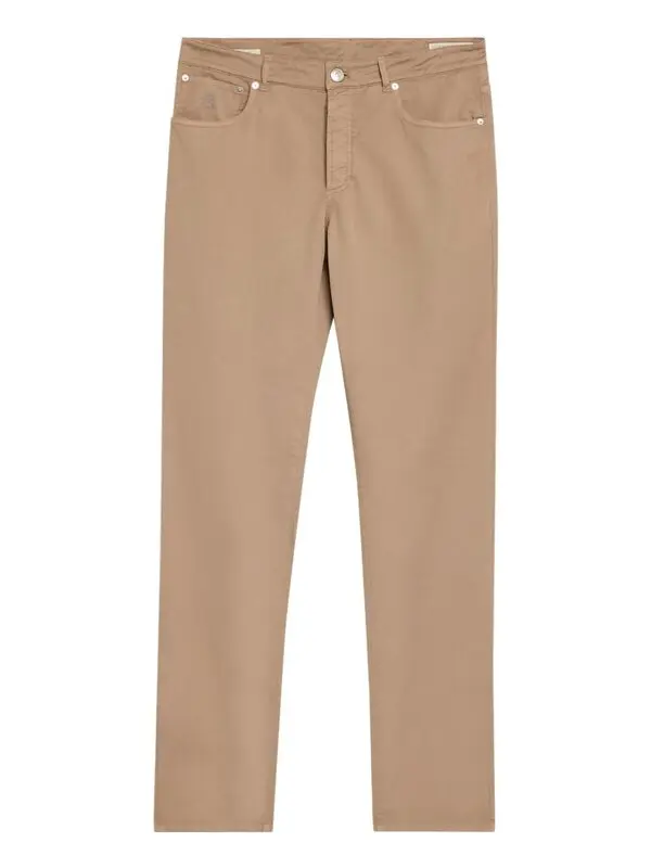 Brunello Cucinelli Dyed Cotton Straight-fit Five-pocket Pants - Bisc