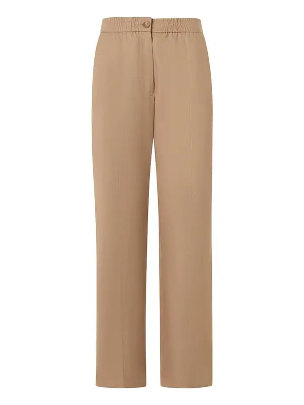 Akris Cotton Gabardine Straight Leg Fritz Pants - Camel