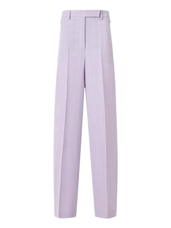 Akris Melange Twill Straight Leg Forest Pants - Malva