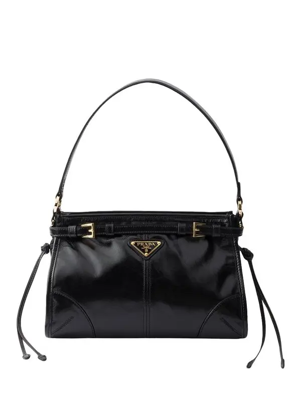 Prada Bonnie Glossy Leather Top-handle Bag - Nero