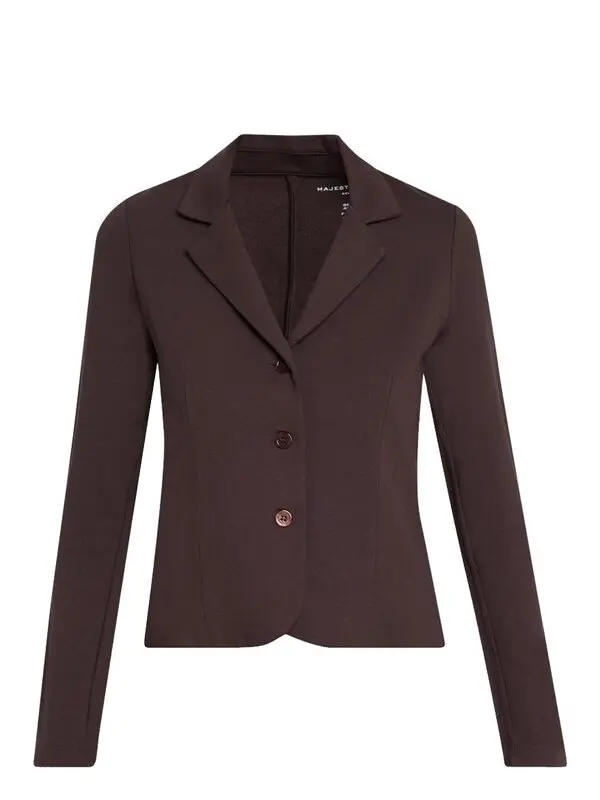 Majestic Filatures Single-breasted French Terry Blazer - Chocolate