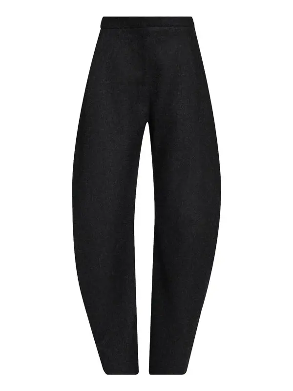 Alaïa Round Wool Barrel-leg Pants - Anthracite