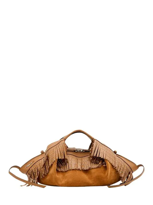 3.1 Phillip Lim Luna Mini Fringe-trim Suede Crossbody Bag - Camel