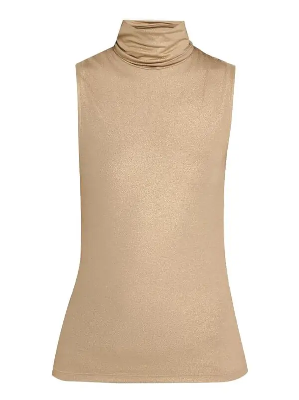 Majestic Filatures Soft Touch Shimmer Turtleneck Tank - Fossil
