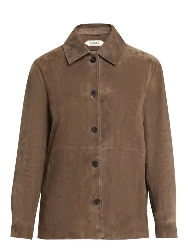 ARMA Vicky Lamb Suede Shirt Jacket - Soil