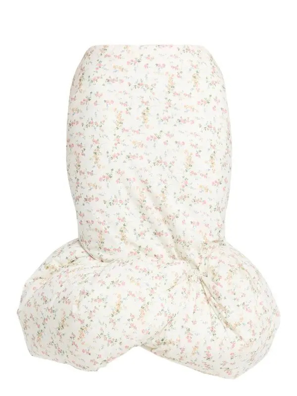 Marc Jacobs Floral Print Padded Bubble Hem Skirt - White Multi