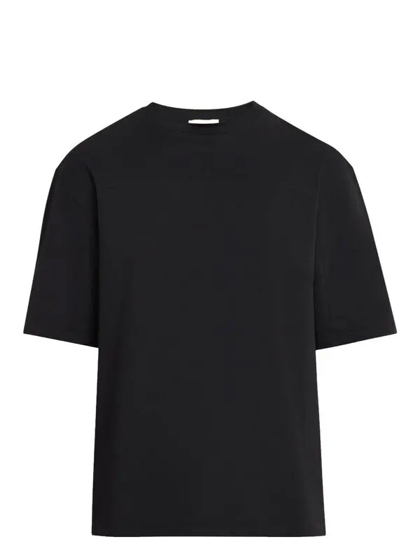 MORDECAI Jersey Back-stripe Oversized Crewneck T-shirt - Black