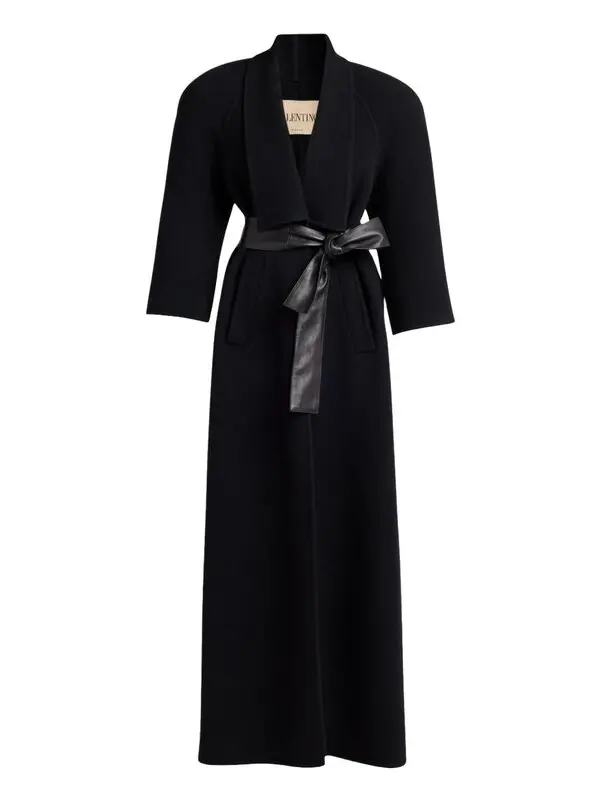 Valentino Garavani Belted Wool-cashmere Wrap Coat - Black