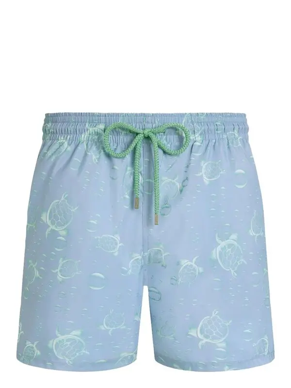 Vilebrequin Bubbles And Turtles Packable Swim Trunks - Cloudy