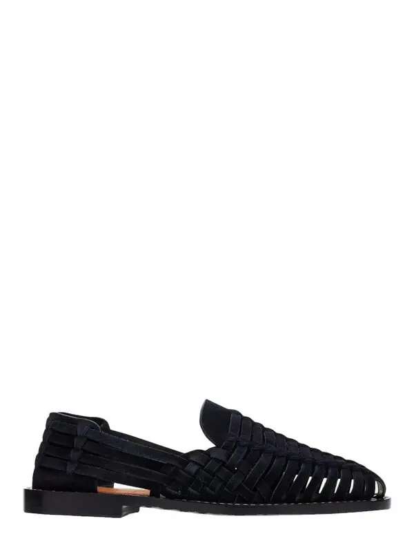 Brunello Cucinelli Woven Suede Sandals - Navy