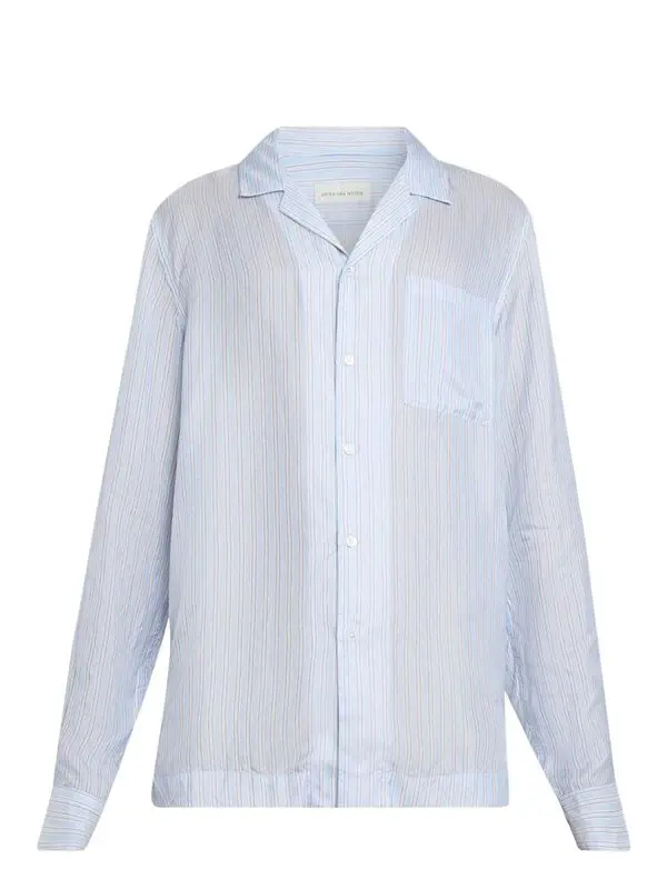 Dries Van Noten Striped Cupro Button-down Shirt - Light