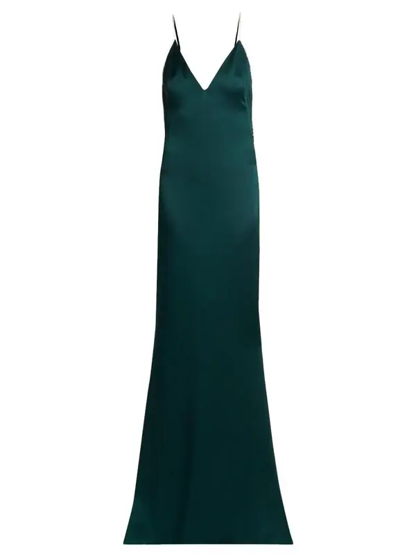 TOM FORD Crystal-trim Backless Satin Mermaid Gown - Emerald