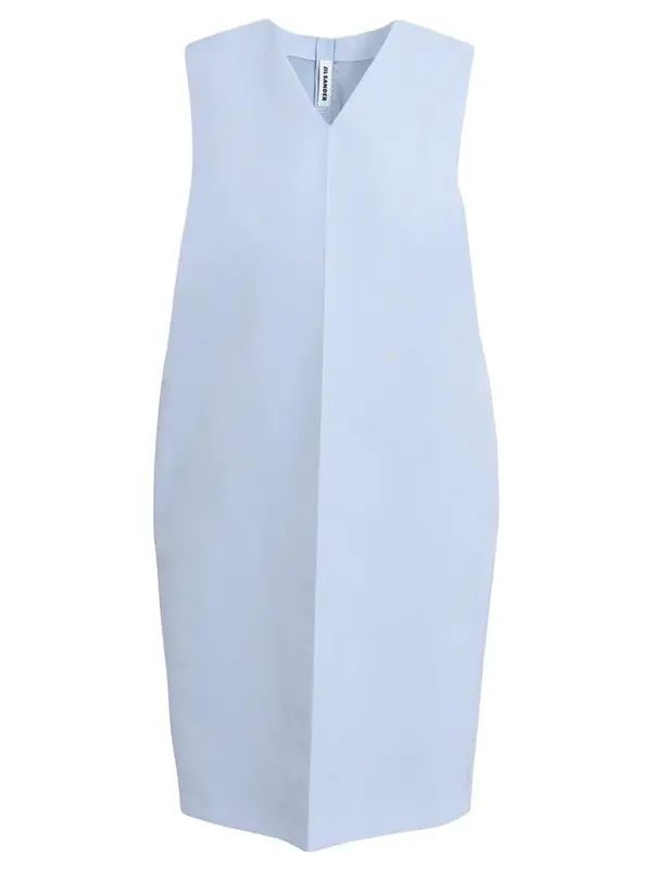 JIL SANDER V-neck Sleeveless Shift Dress - Juniper