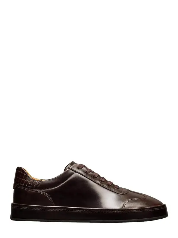 Allen Edmonds Hawthorne Leather T-toe Low-top Sneakers - Deep Brown