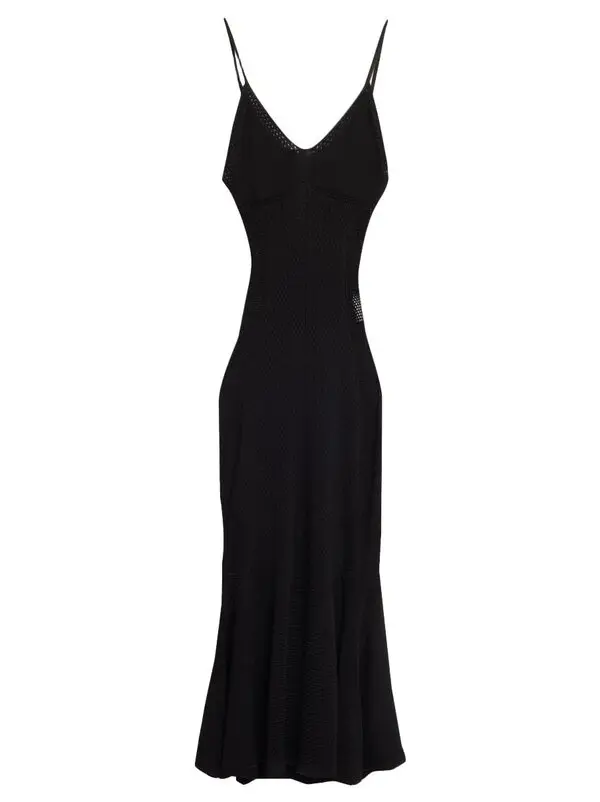 Givenchy Openwork Knit Midi Dress - Black
