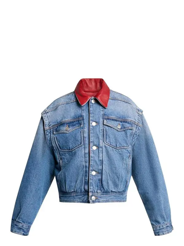 Isabel Marant Étoile Devyn Reversible Leather & Denim Jacket - Blue