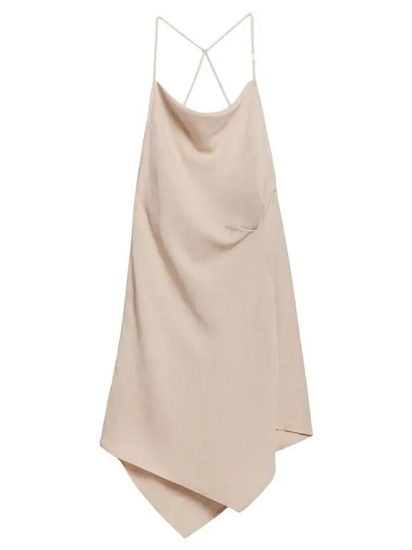 Helmut Lang Open-back Knot Slip Dress - Ivory