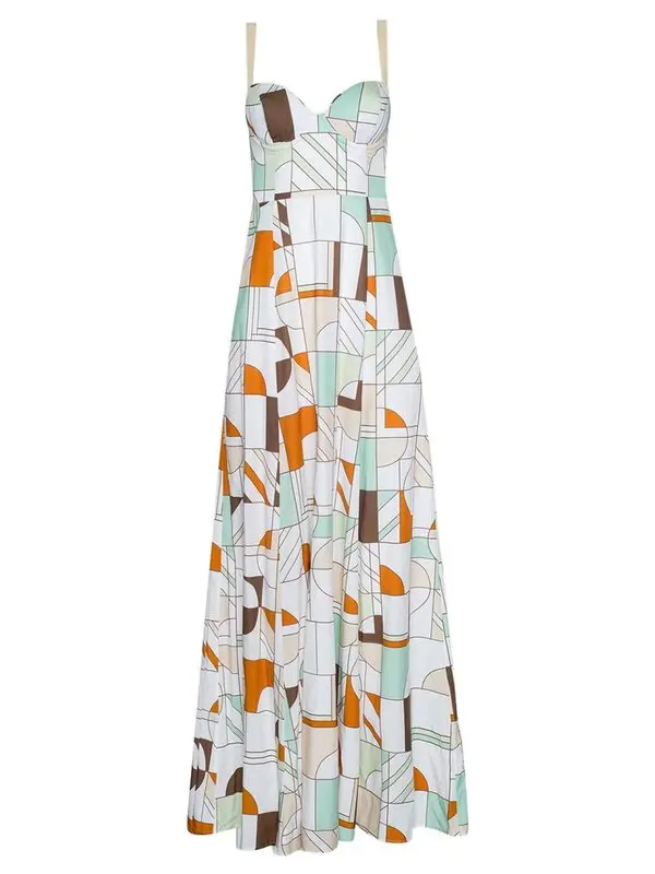 L'Agence Sutton Geometric Maxi Dress - Multi Abstract