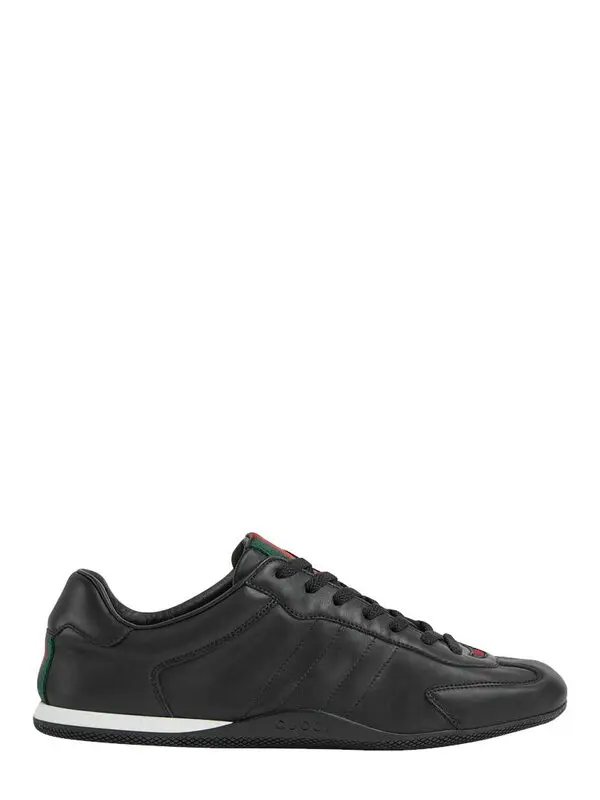 Gucci Shift Leather Low-top Sneakers - Black