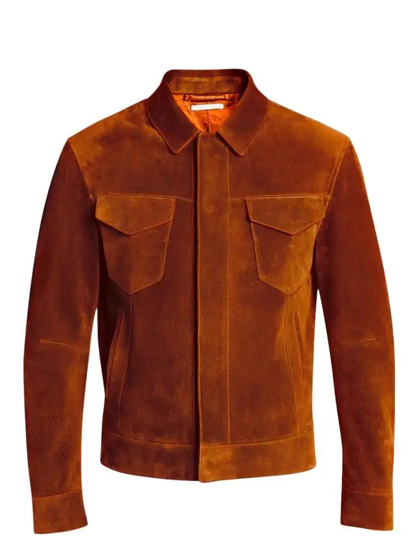 TOM FORD Suede Snap-front Western Jacket - Rust