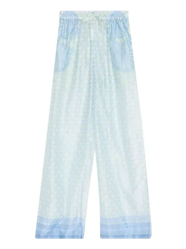 SHANI SHEMER Macey Wide-leg Drawstring Pants - Aqua Shell