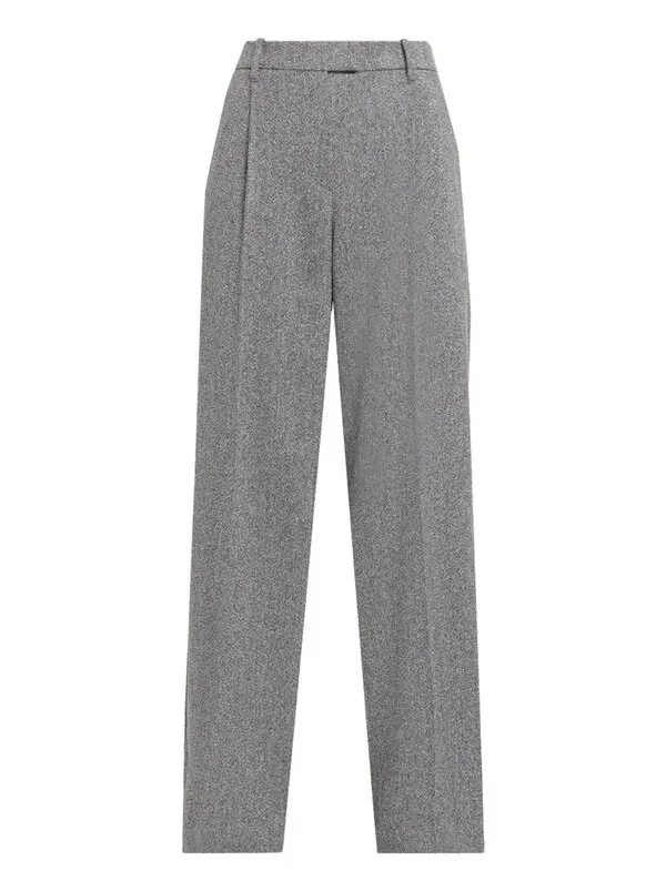Brunello Cucinelli Sparkling Wool Herringbone Trousers - Silver